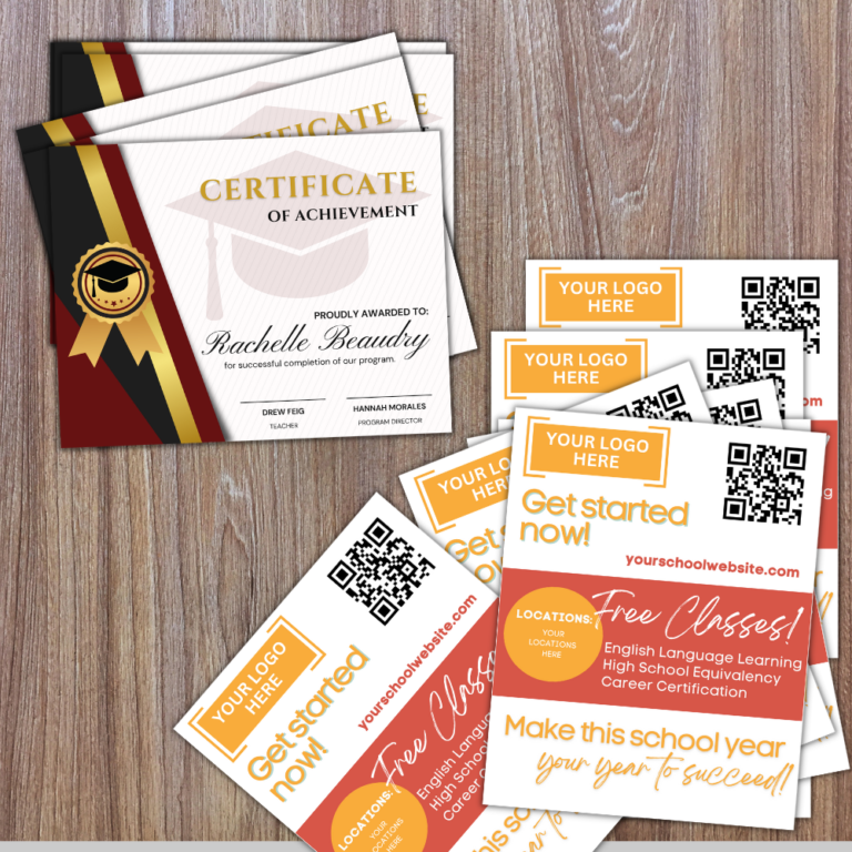 Flyers and Certificates – Adult Education Software Solutions