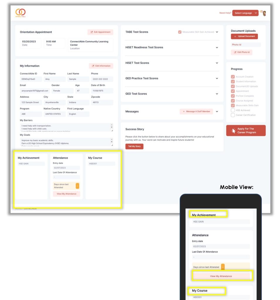Getting to Know Your Student Dashboard | ConnectAble - Web Design ...